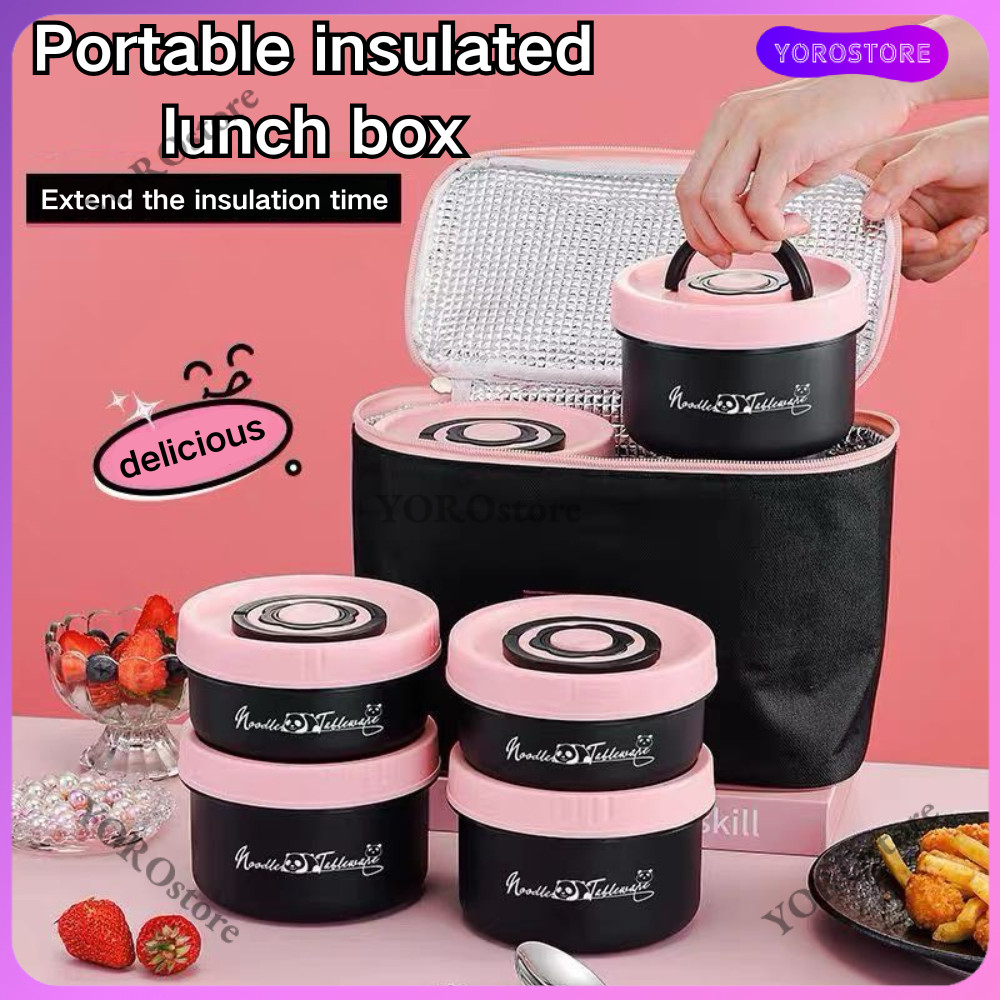 304 Stainless Steel Lunch Box Thermal Bento Box Insulated Set Portable ...