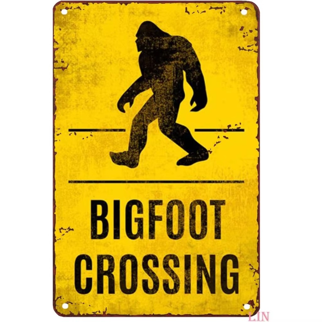 Sasquatch Bigfoot 2D Vintage Tin Sign - Wall Decor for Garage, Bar, Man ...