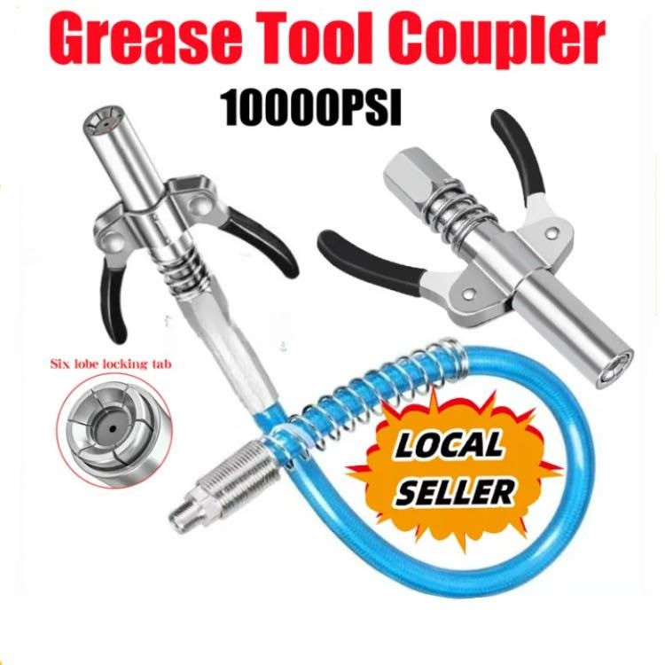10000 PSI Grease Gun Coupler Heavy-Duty original locking grease coupler ...