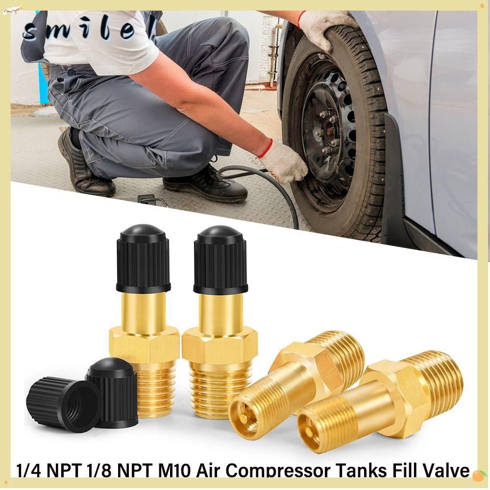 SMILE Air Compressor Tanks Fill Valve, 1/4 NPT 1/8 NPT M10 Anti ...