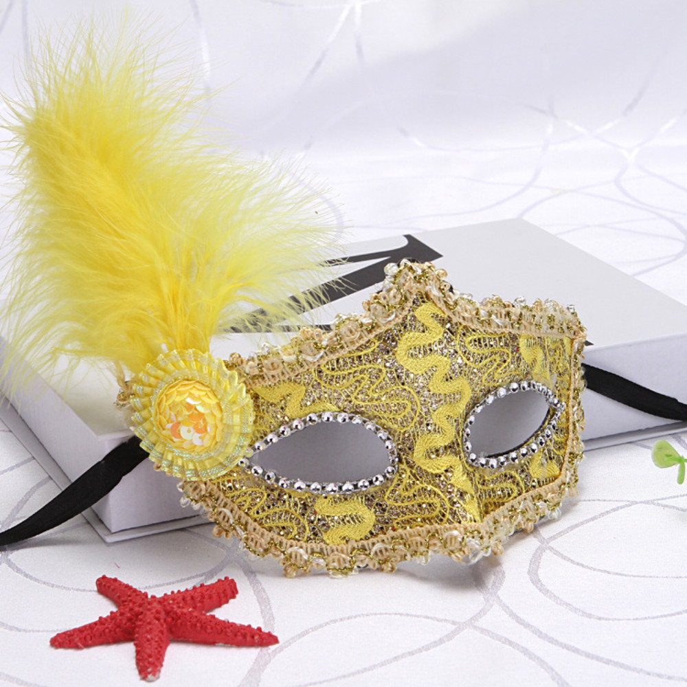 Sexy Feather Lace Mask Couple Masquerade Masks Venetian Party Mask ...