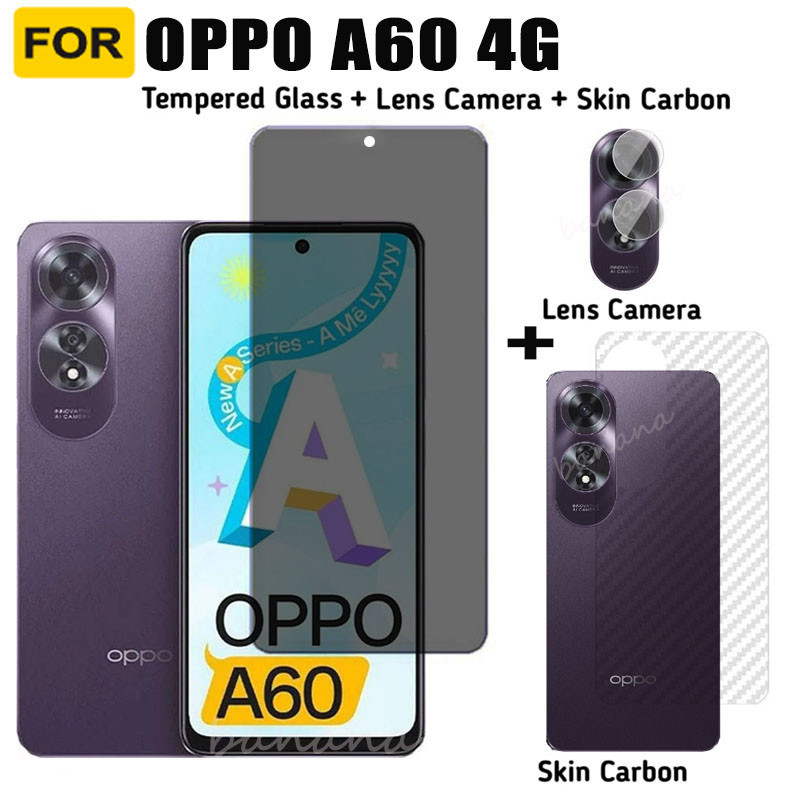 OPPO A60 Anti-Spy Tempered Glass for A 60 A6 0 A60 4G Screen Protector ...