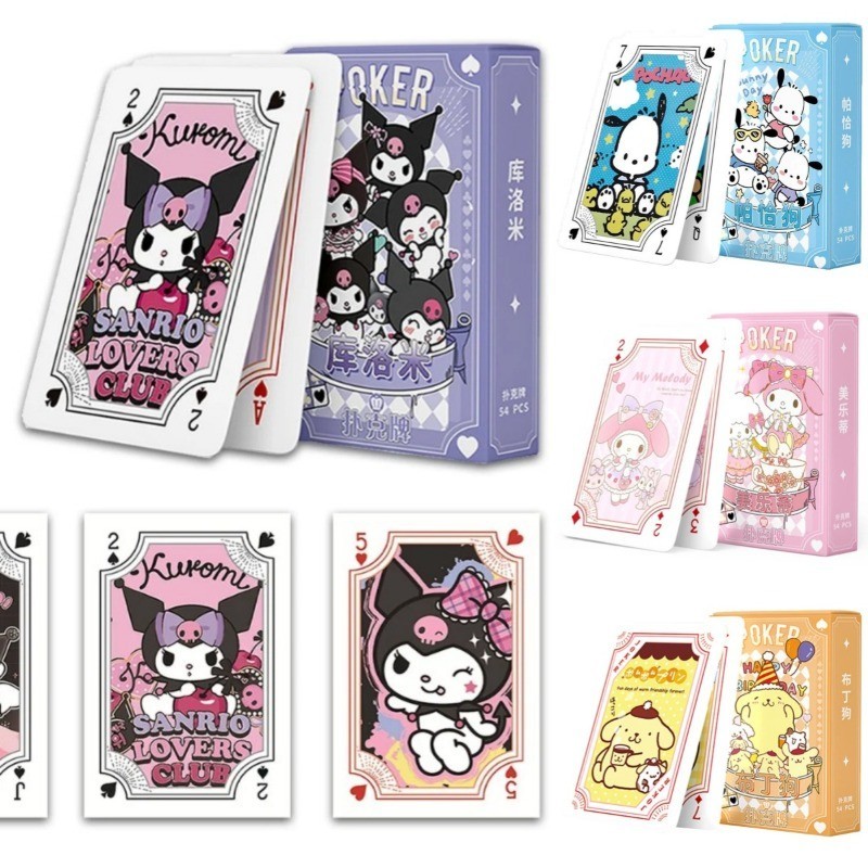 Cartoon KT Kuromi Melody Poker Playing Cards Board Games Anime Child ...