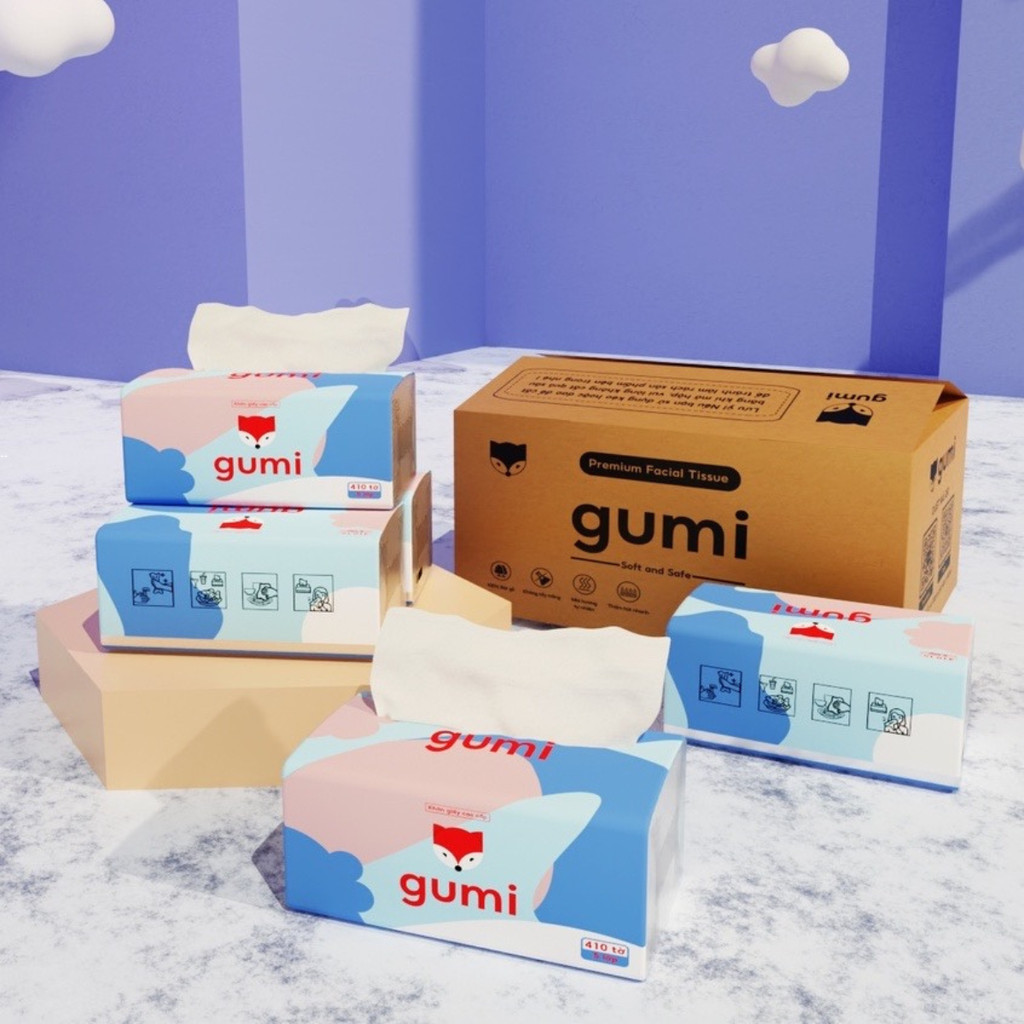 Premium Gumi Tissue Paper, Panda Draw Paper Pack 410 Sheets 5 Layers ...