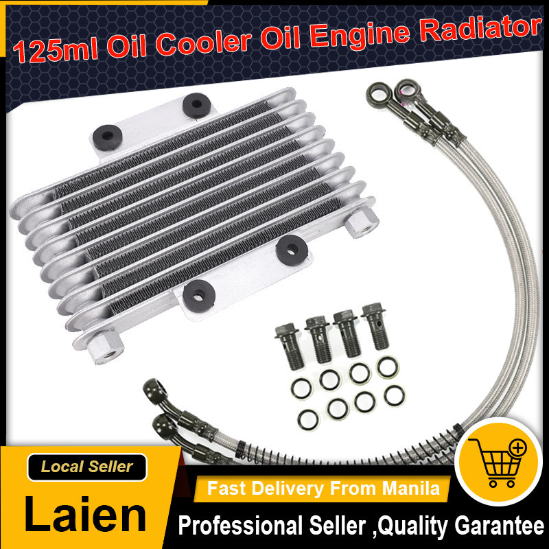 Universal Aluminum 125ml Engine Oil Cooler Cooling Radiator for 125CC ...