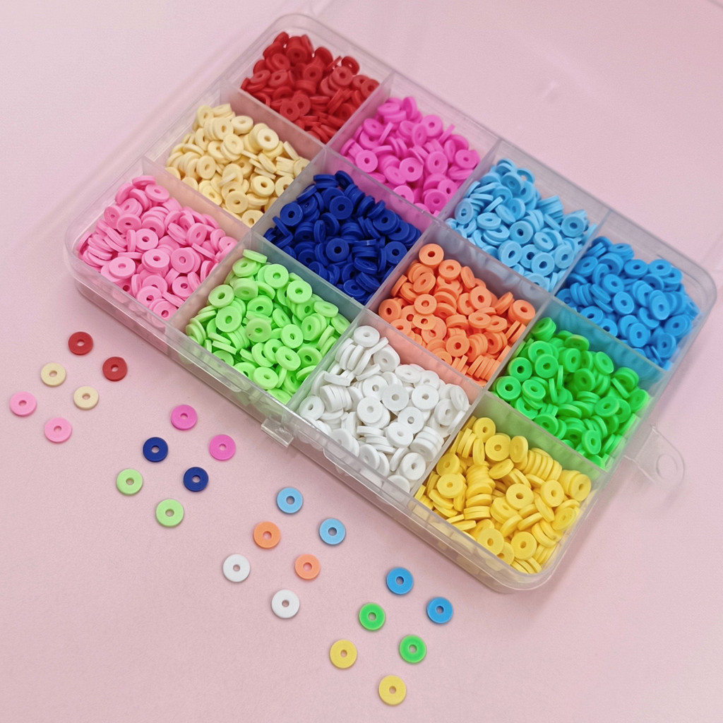 6mm Soft Clay Flat Round Loose Beads about 2400Pcs/Box DIY Jewelry ...