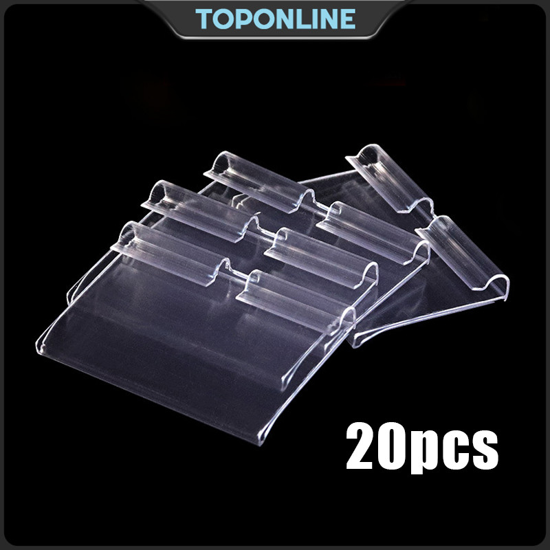 20Pcs Acrylic Retail Price Display Label Clear Plastic Price Tag Holder ...