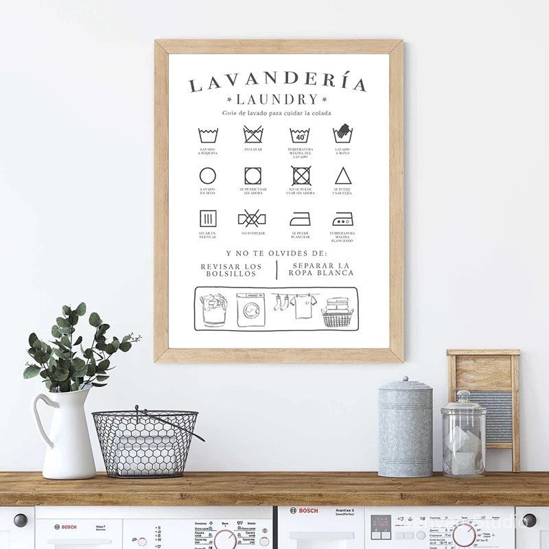 LÁMINA LAVANDERIA Spanish Laundry Room Wall Art Decoration Canvas ...