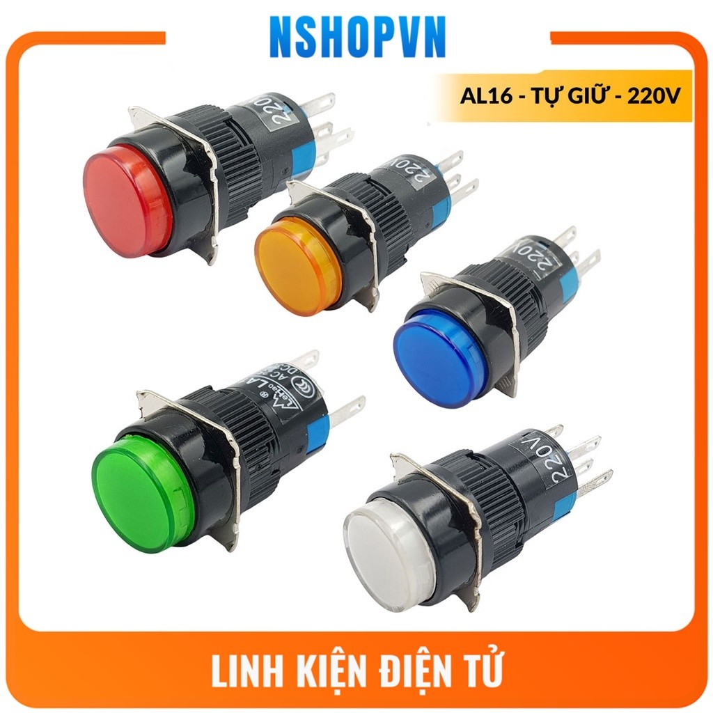Self-holding push button with indicator light AL6-M 220V, power switch ...
