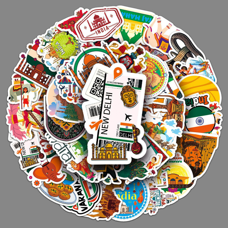 50Pcs/Set India Sticker Indian Travel Scenery Stickers | Shopee Philippines