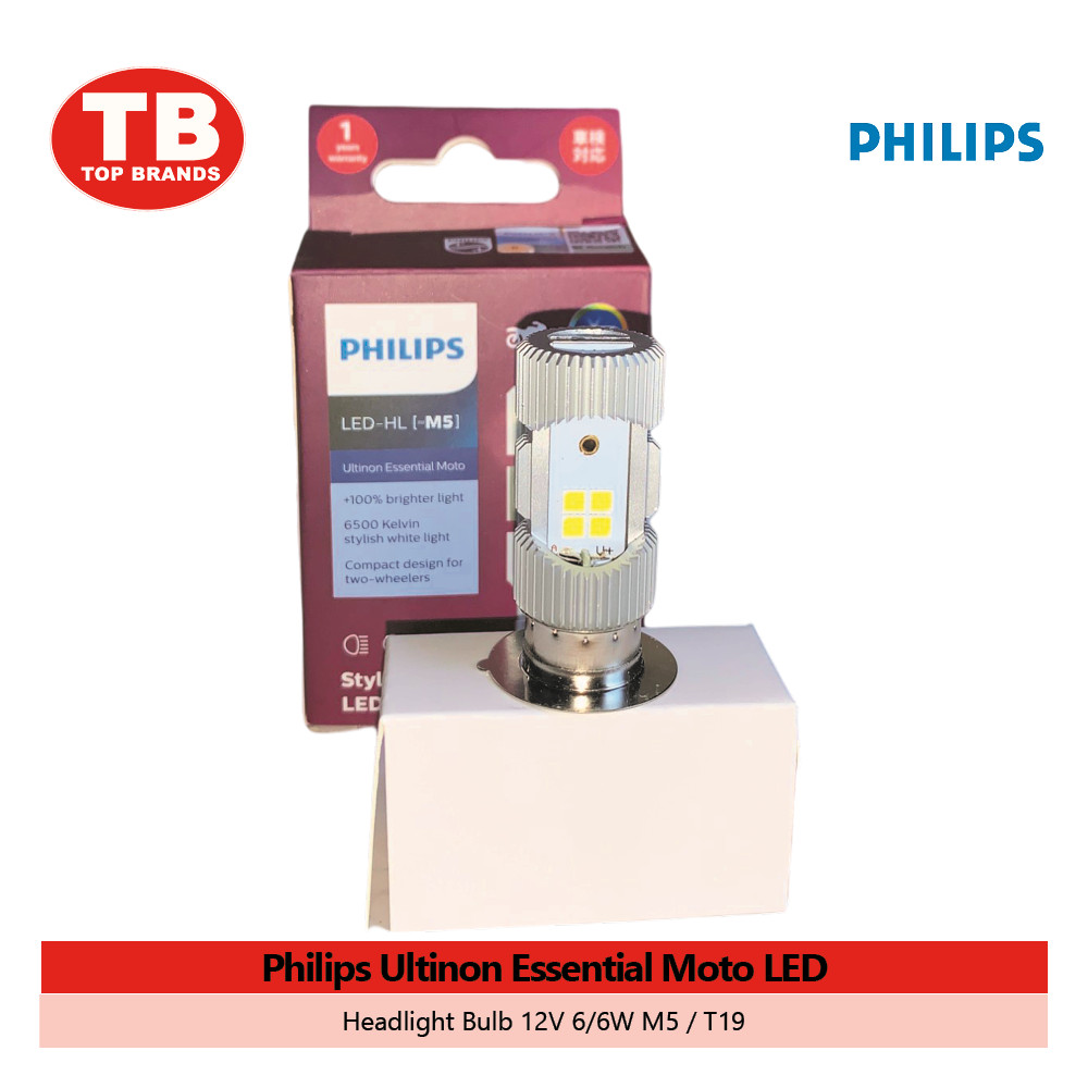 Philips Ultinon Essential Moto LED - Headlight Bulb 12V 6/6W M5 / T19 | Shopee Philippines