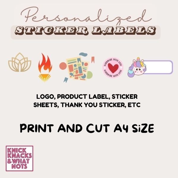 Customized Sticker Labels Logo Print and Cut - Per Sheet - Logo, Labels ...