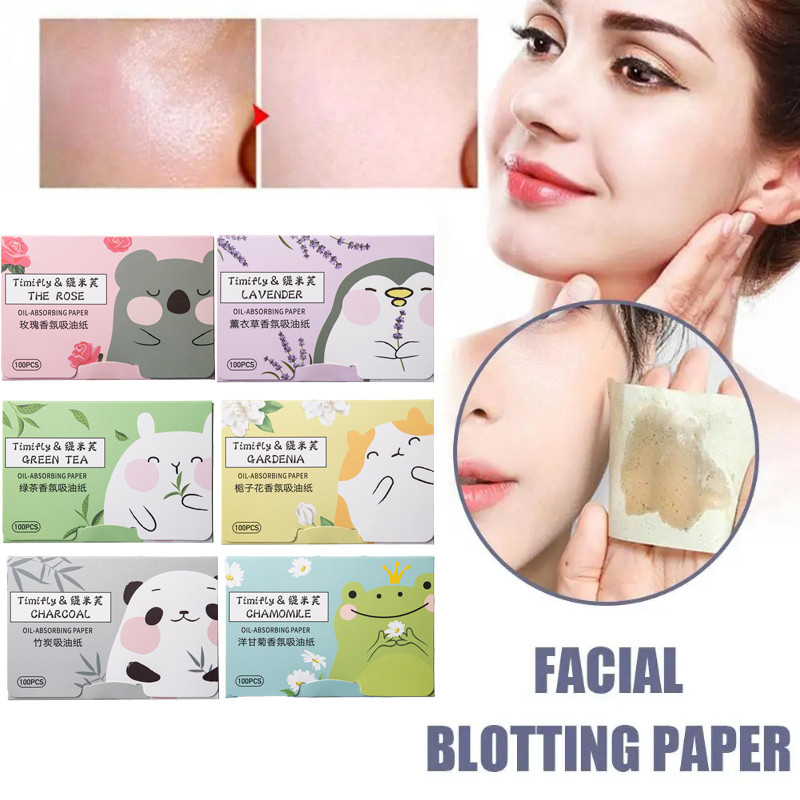 100sheets Face Oil Absorbing Paper Anti-Grease Paper Facial Absorbent ...