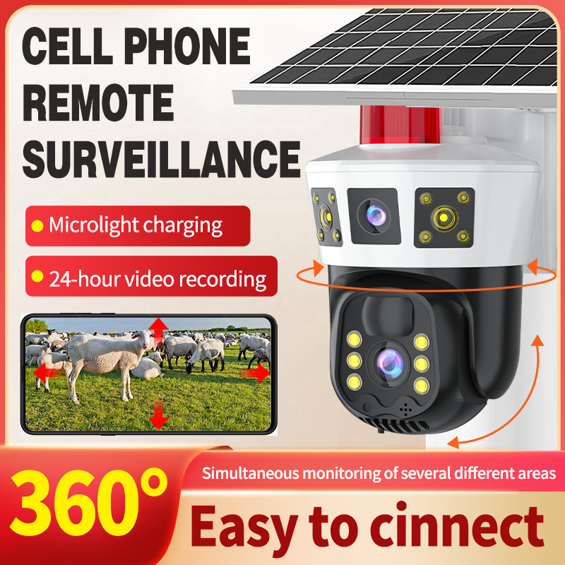 New V360 Pro CCTV Solar Camera 4G sim card 8Mp 4K Outdoor Wifi Wireless ...