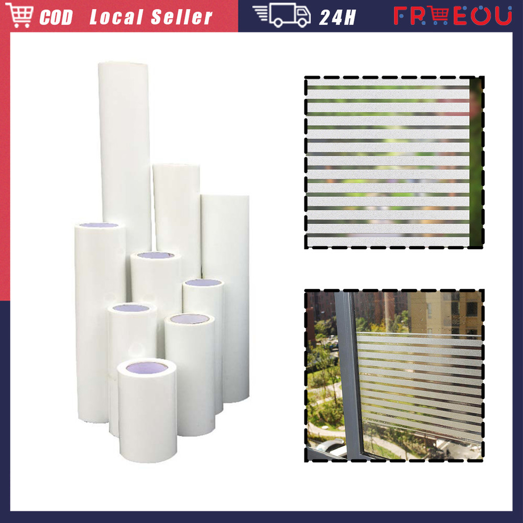 Frosted Glass sticker roll 1/2M White Stripe Waterproof frosted glass ...