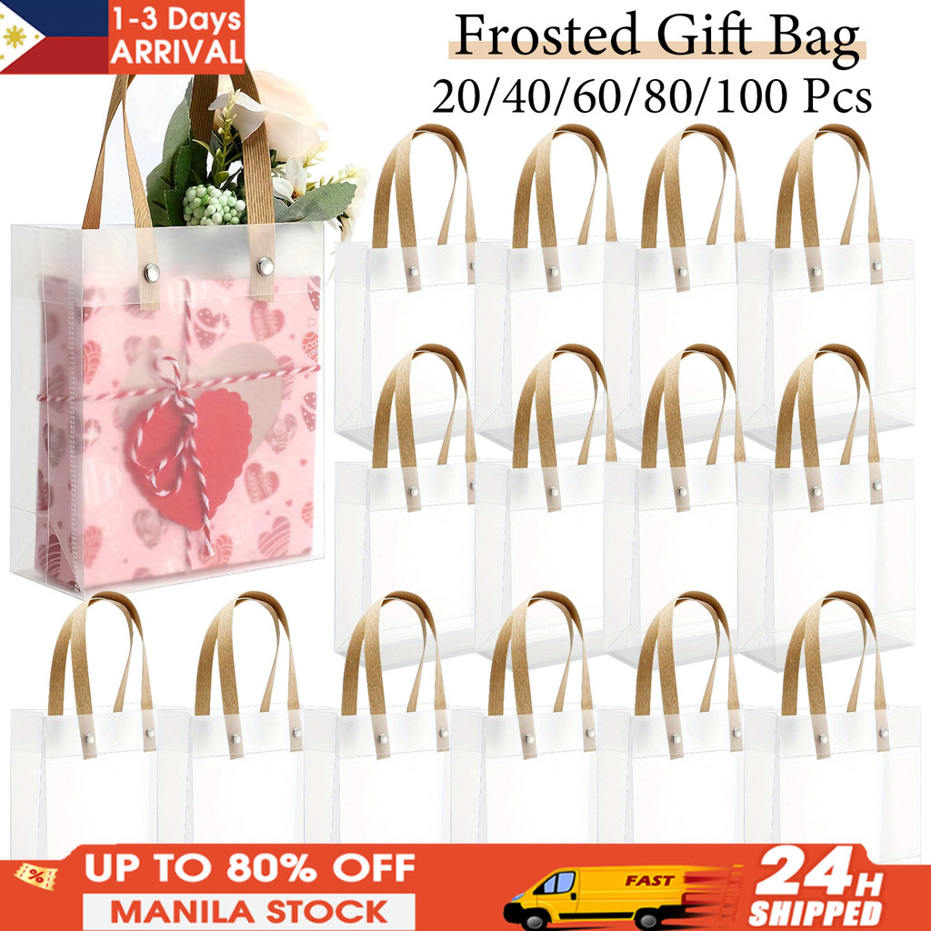 Gift Bag Clear Tote Bag Frosted PP Bags - Translucent PVC Tote ...