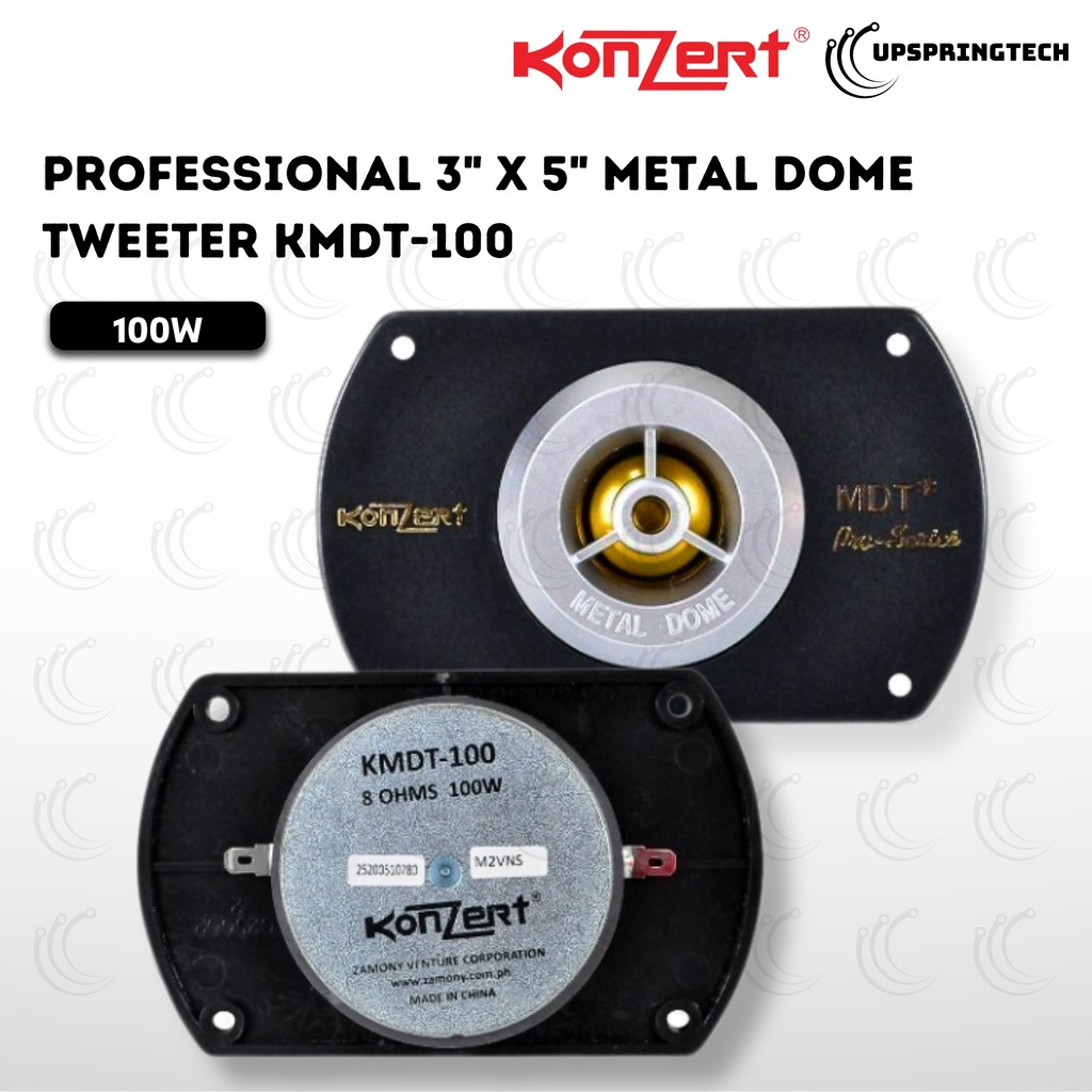 Konzert Original Professional 3" x 5" Metal Dome Tweeter-100W KMDT-100 ...
