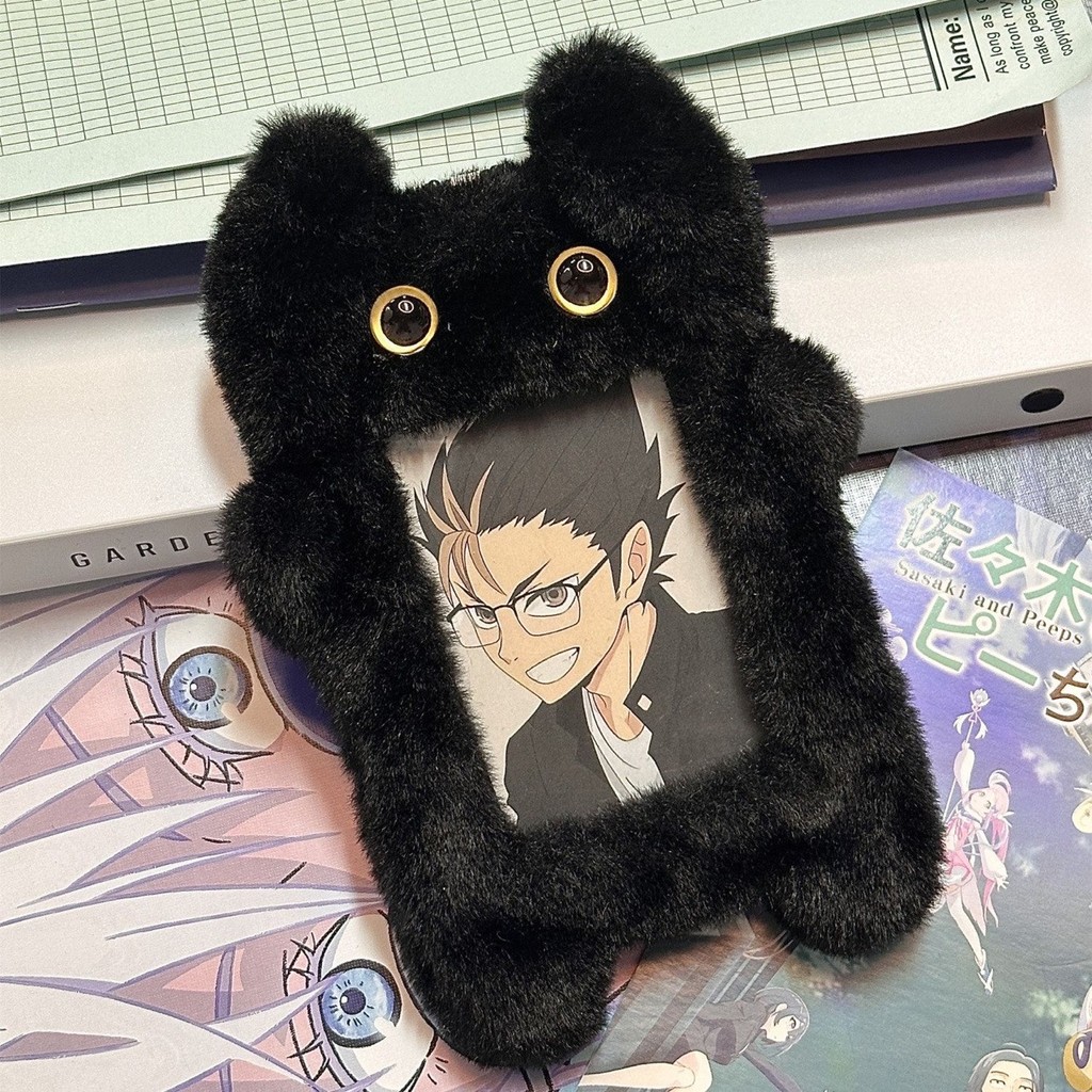 Cute Plush Photocard Holder Cartoon Idol Lomo Card Protective sleeve ...