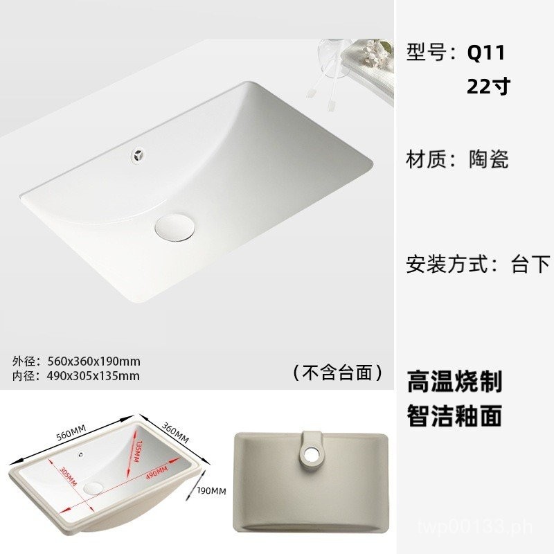 Ceramic Drop-in Sink Embedded Wash Basin Bathroom round Inter-Platform ...