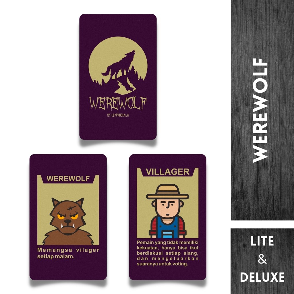 Werewolf cards - lite & deluxe pack - games like truth or dare | Shopee ...