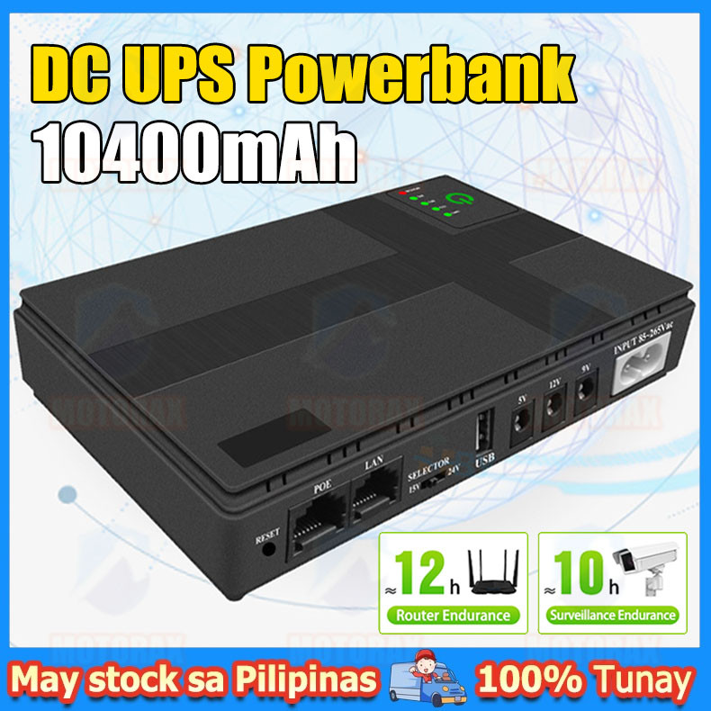 5V 9V 12V 10400mAh 4 Outputs Uninterruptible Power Supply UPS Battery ...