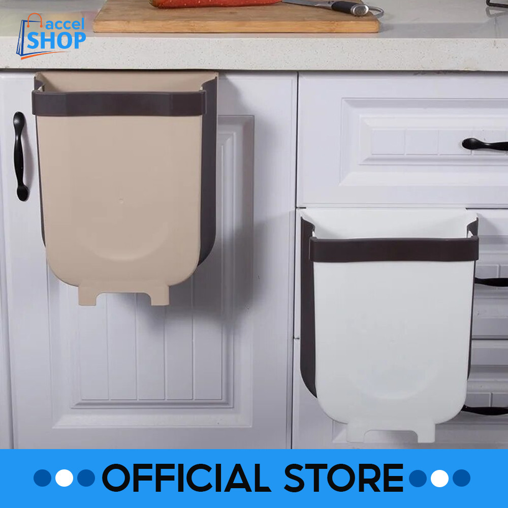 Accel 5L Wall Mounted Folding Waste Bin Kitchen Cabinet Door Hanging ...