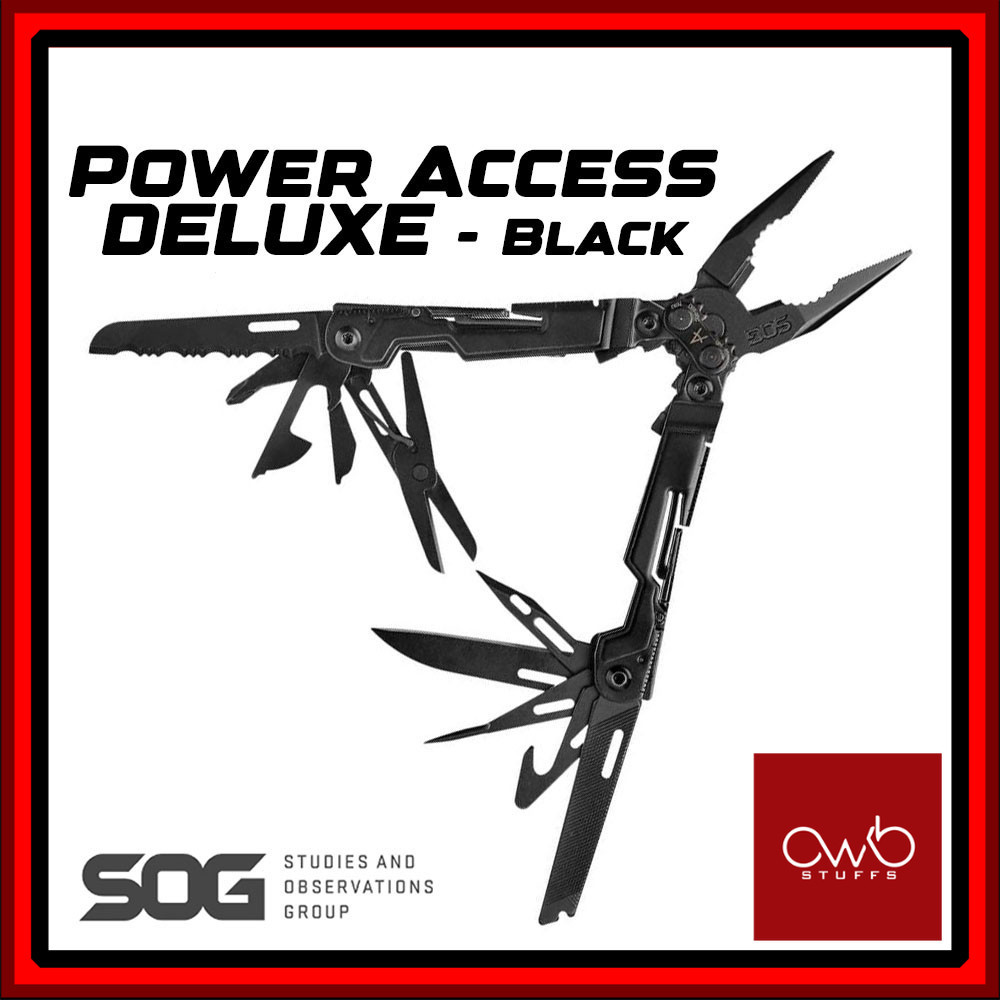 SOG - Power Access Deluxe + Hex Bit Kit + Sheath - Black - Multitool ...