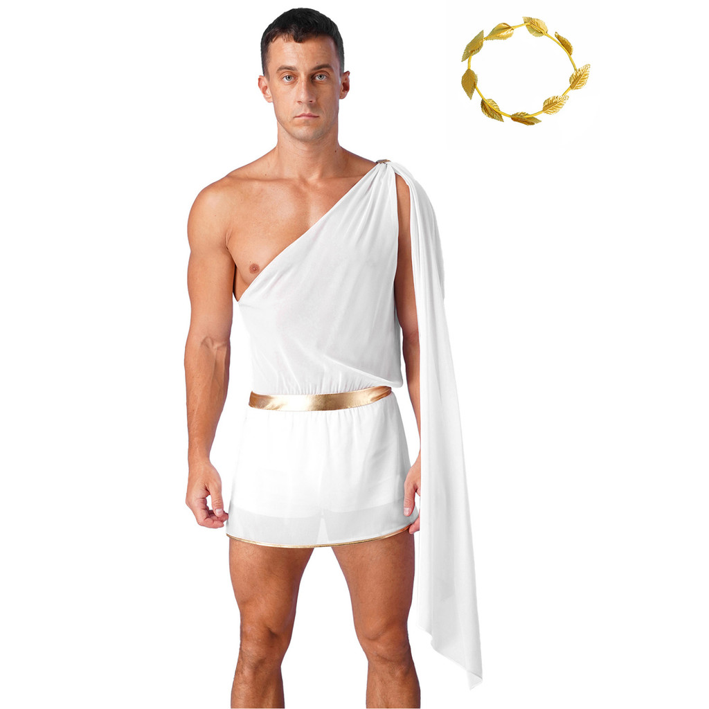 Men Halloween Carnival Ancient Greek Roman God Prince King Mr. Toga ...