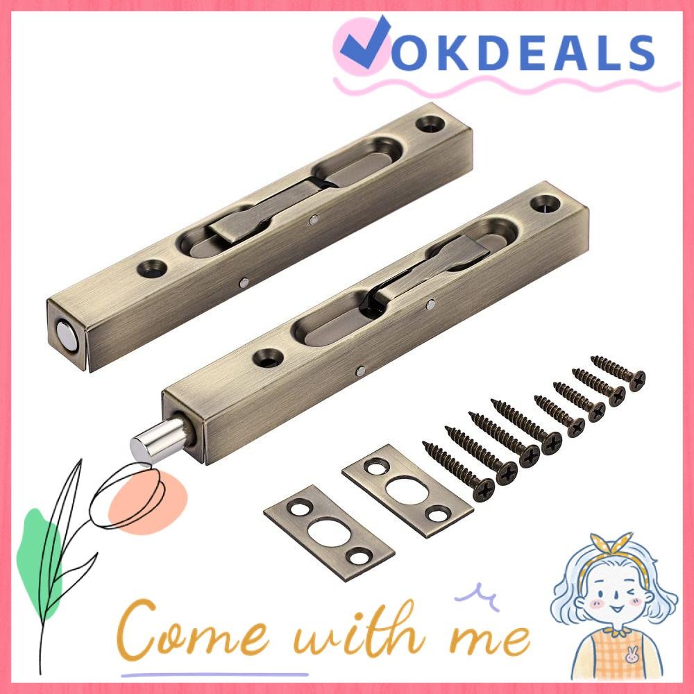 OKDEAL Door Bolts Security Wooden Doors Latch Bolt Lock 6 Inch ...
