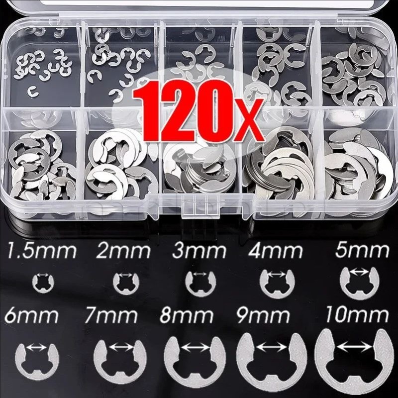 Snap Circlip Gasket - 120/200Pcs E-type Stainless Steel Metal Washer ...