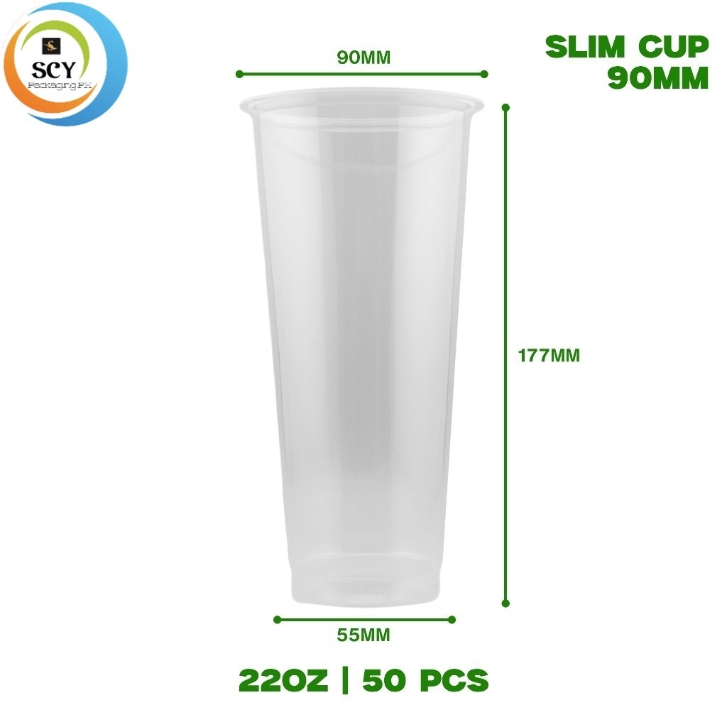 2025 new 50pcs PP Slim Cups 90mm 16oz 22oz Disposable Milktea Iced ...