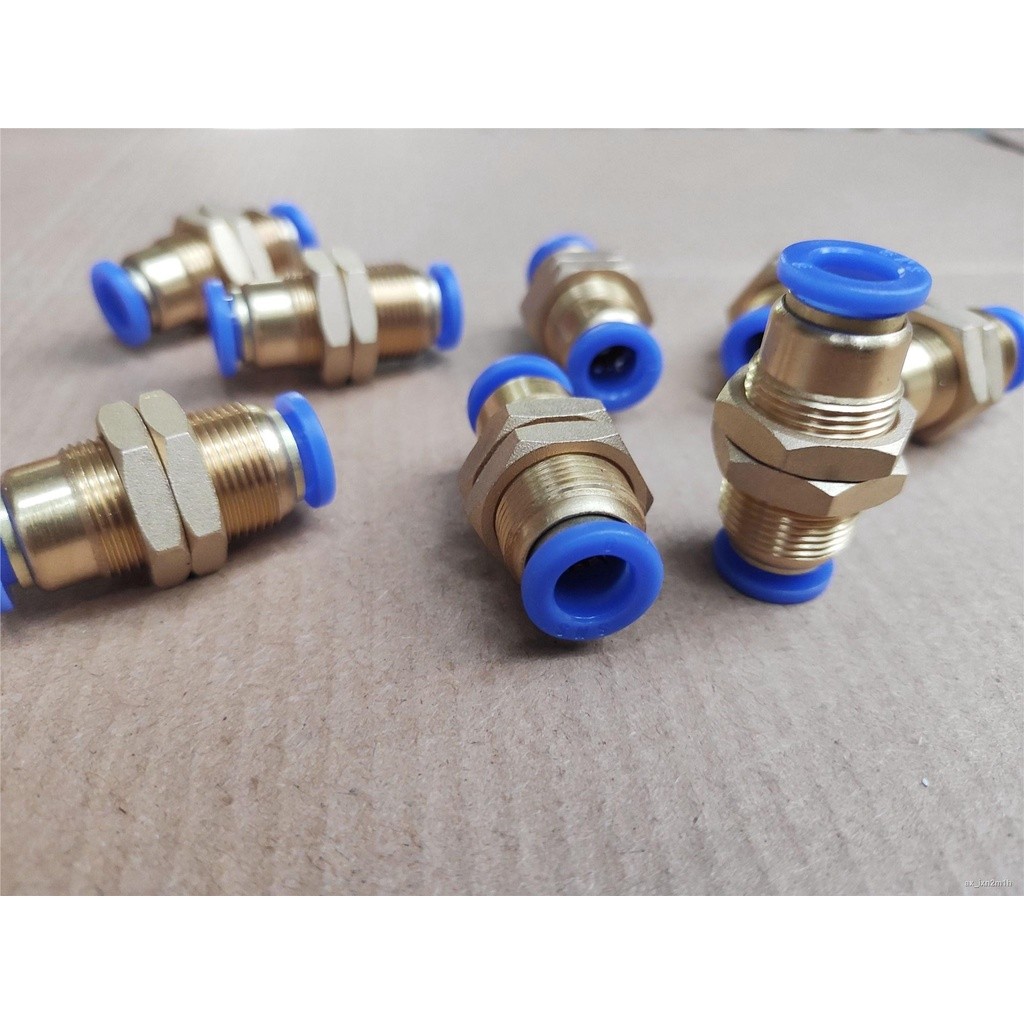 ♣SNS Shenchi Pneumatic SPM-4 -6 -8 -10 -12 -14 -16 Bulkhead Straight ...