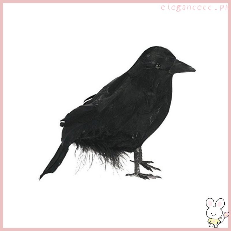 EE Halloween Feathered Crow Realistic Corbie Bird Props Indoor Outdoor ...