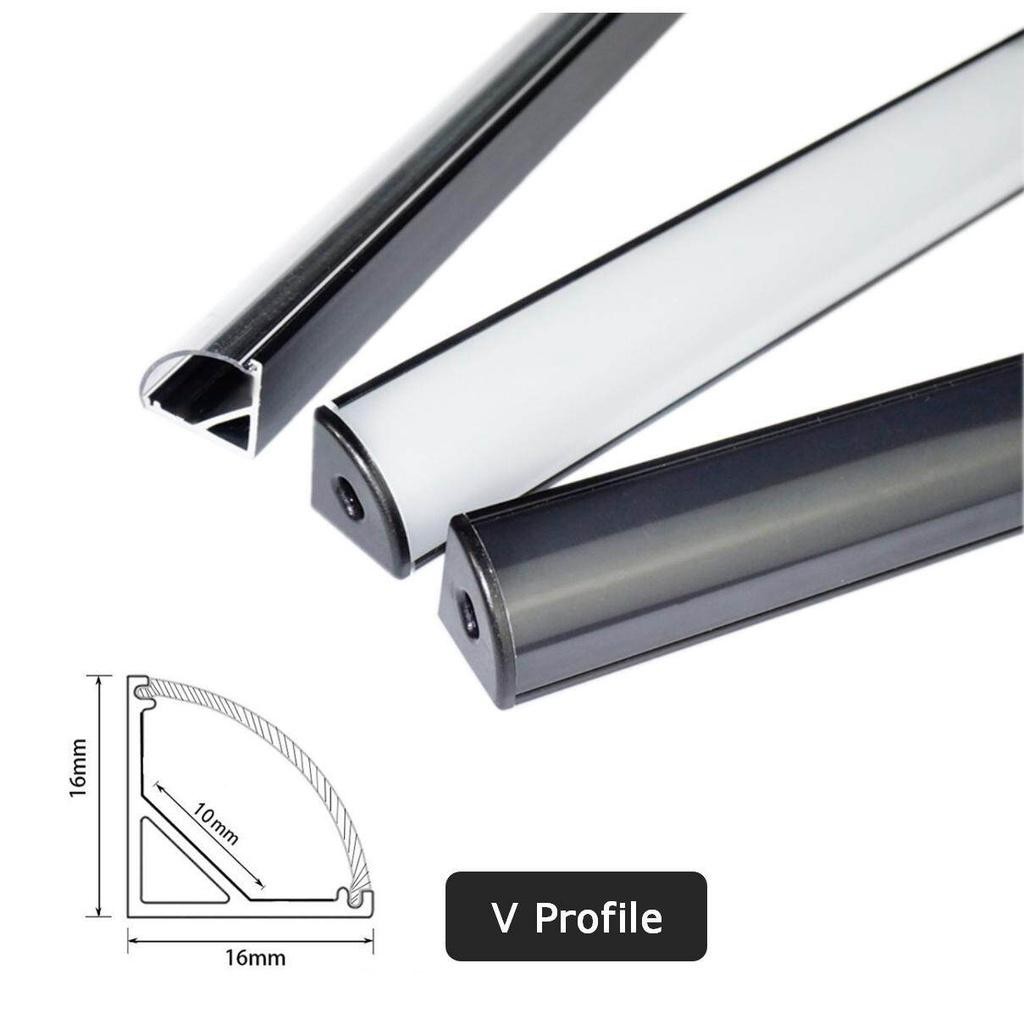 V16*16 2 pieces, 1 meter each LED light strip slot aluminum alloy u ...
