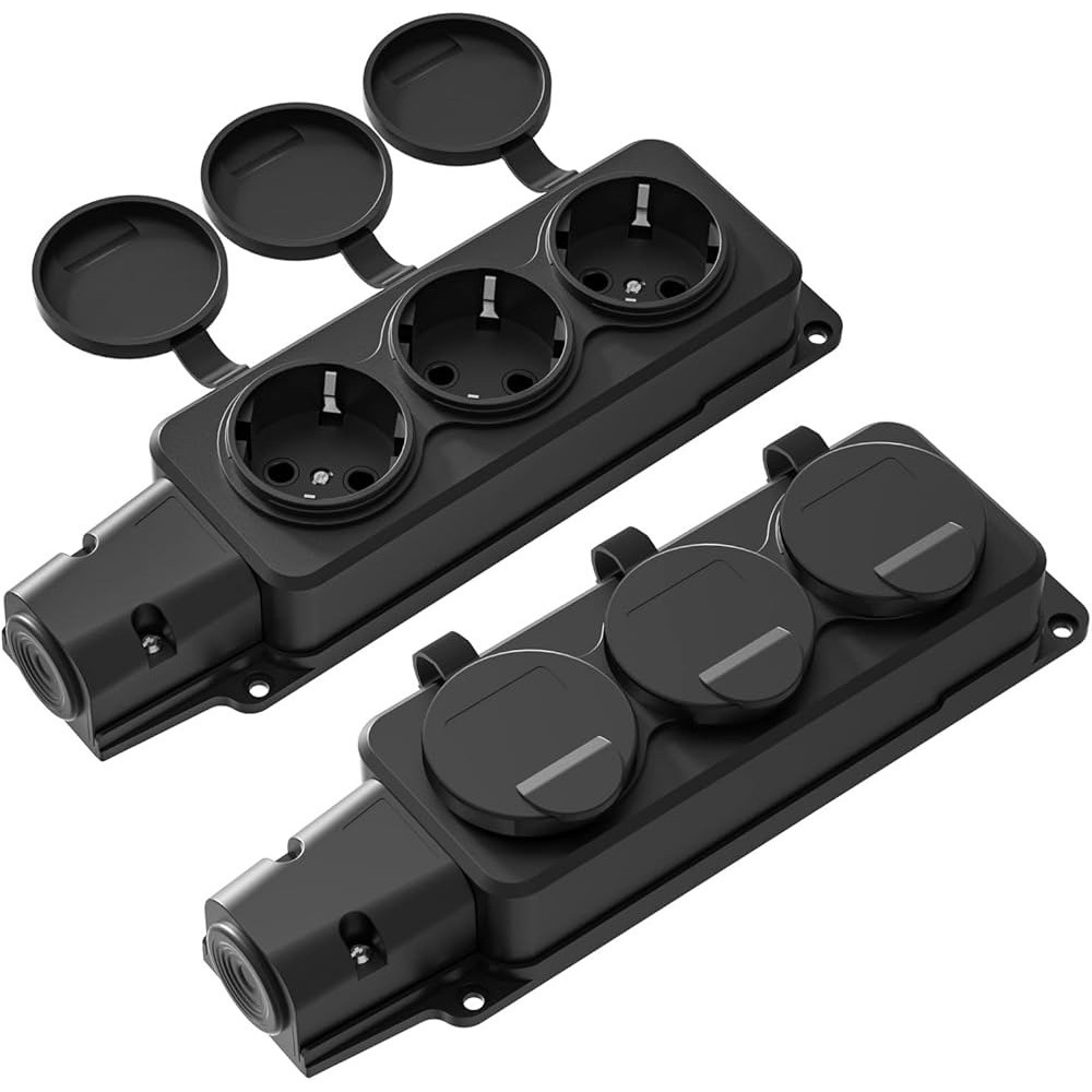 Outdoor 3-socket Socket Terminal Waterproof EU 3500WATT IP54 16A 250V ...