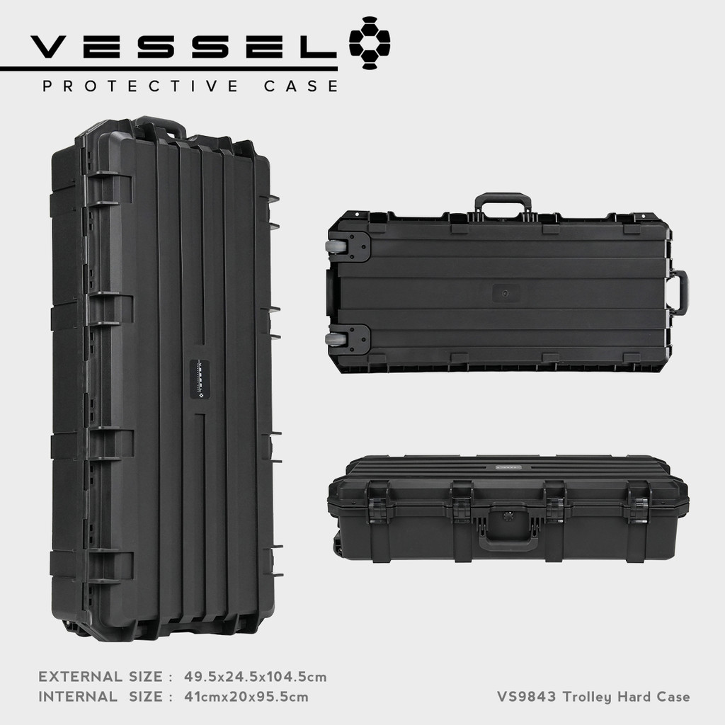 VESSEL DEFENDER VS9843 Portable Large Trolley Hard Case for Photography ...