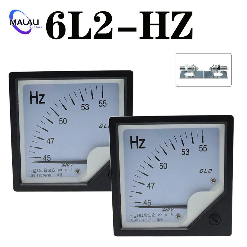 1PCS 6L2 Hz AC Frequency Meter 45 55Hz 100V 220V 380V 6L2 Hertz Meter ...