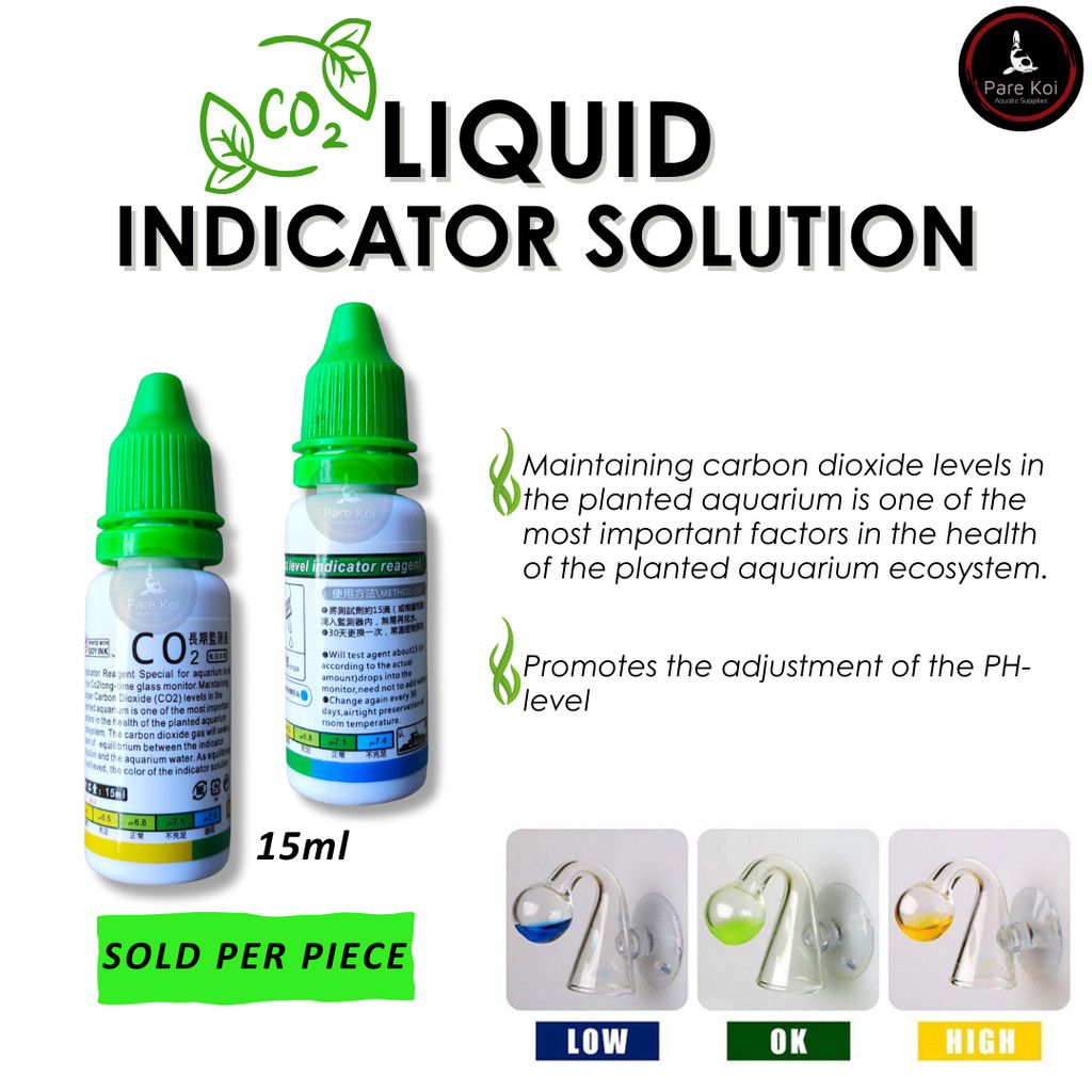 Aquarium CO2 Indicator Solution Fish Tank Liquid Test CO2 Glass Drop ...