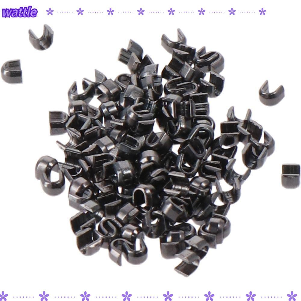 WATTLE 100Pcs U Shape Zippers Stopper, Metal U Shape Metal Zipper Top ...