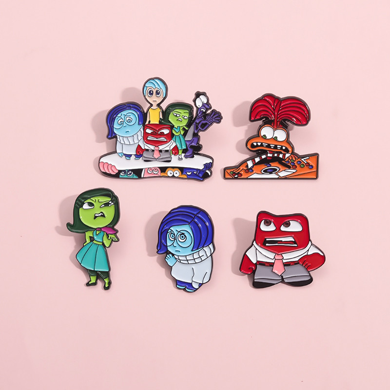 Inside Out 2 Brooch Pins Movie Character Joy Sadness Anger Brooch Metal ...