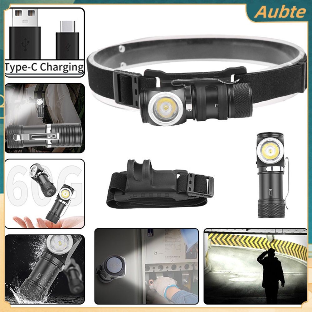 TYPE-C Rechargeable Flashlight Headlamp With Magnet With Pen Clip ...