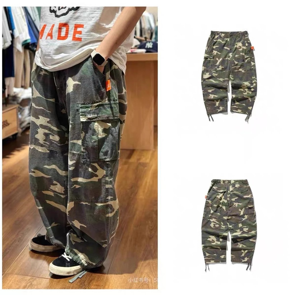 24SS SEESEE x NAUTICA joint cooperation pants big pocket camouflage ...