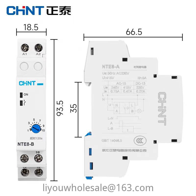 Chnt/zhengtai Power-on Delay Time Relay Control Delay NTE8-10 Seconds A B 120 480 220V 24v ...
