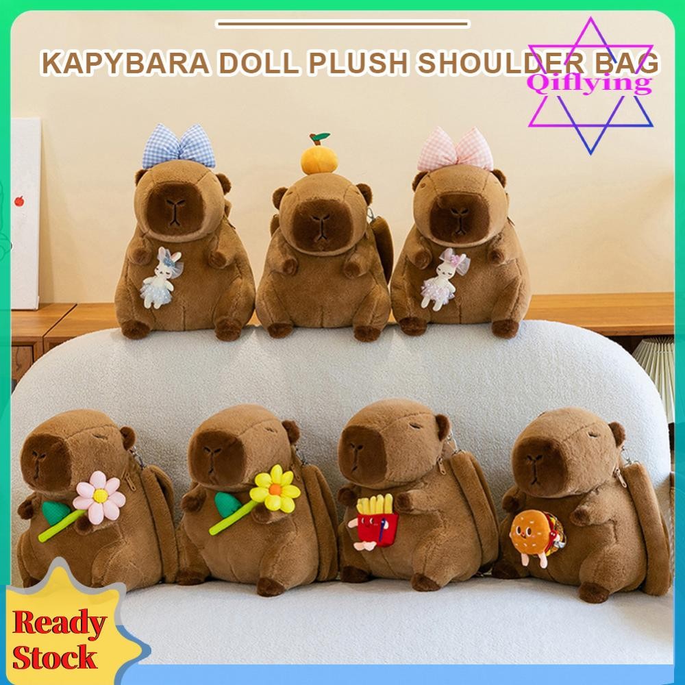 Cartoon Capybara Shoulder Bag Funny Plush Capybara School Bag for Girls ...