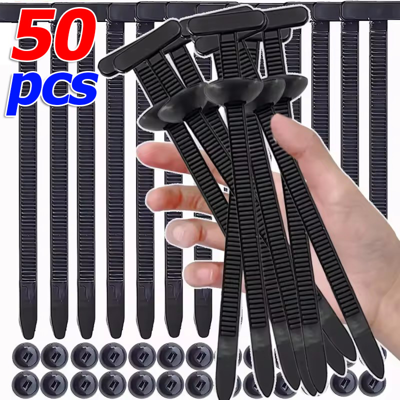 10/30/50Sets Universal Self-locking Nylon Cable Ties / Plastic Car ...