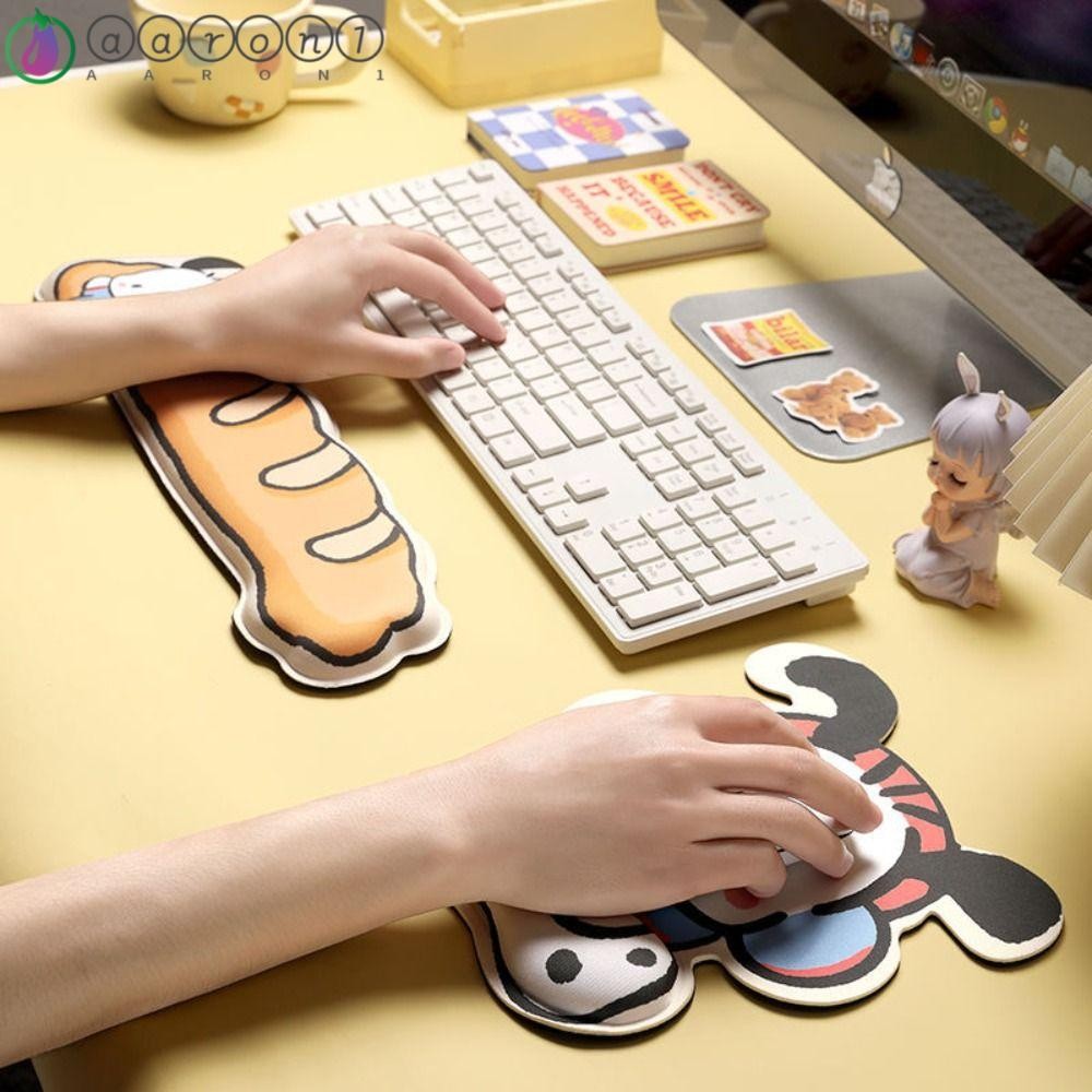 AARONB Keyboard&Mouse Wrist Rest, Bread Pocchacco Hand Support Cartoon ...