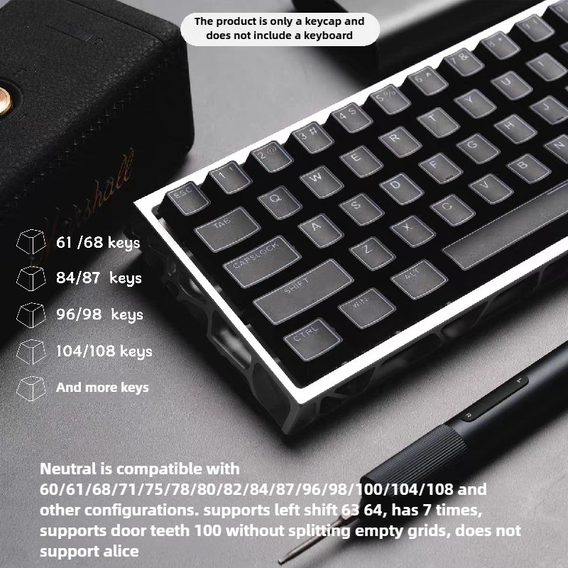 Optical Edge Black Theme Keycaps Personalized Creative Halo Characterst ...