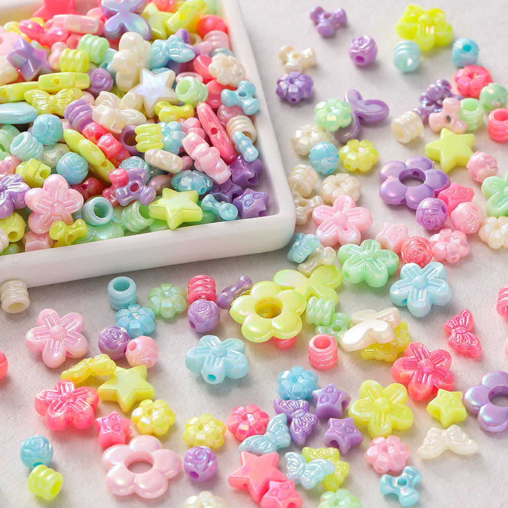 St.kunkka 50-100PCS Beads Set Creative DIY Kids Toy Mix Color Bead Girl ...