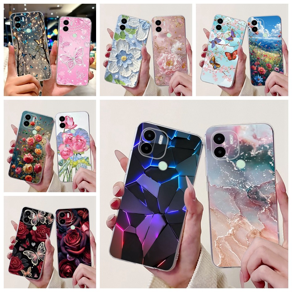 New Casing For Xiaomi Redmi A1 Plus / Redmi A2 Plus Case Fashion Marble Flower Soft Phone Cover ...