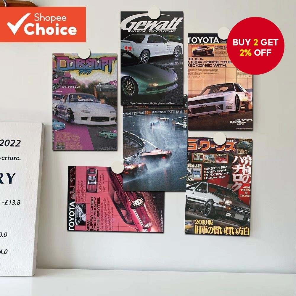 JDM Car Retrofit Racing Posters - Set of 10 PCS - 80s Japanese Retro ...